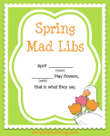 Spring Mad Libs - Amy's Wandering